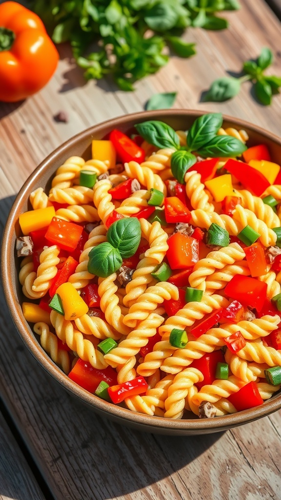 Vibrant Three Pepper Pasta Salad Recipe